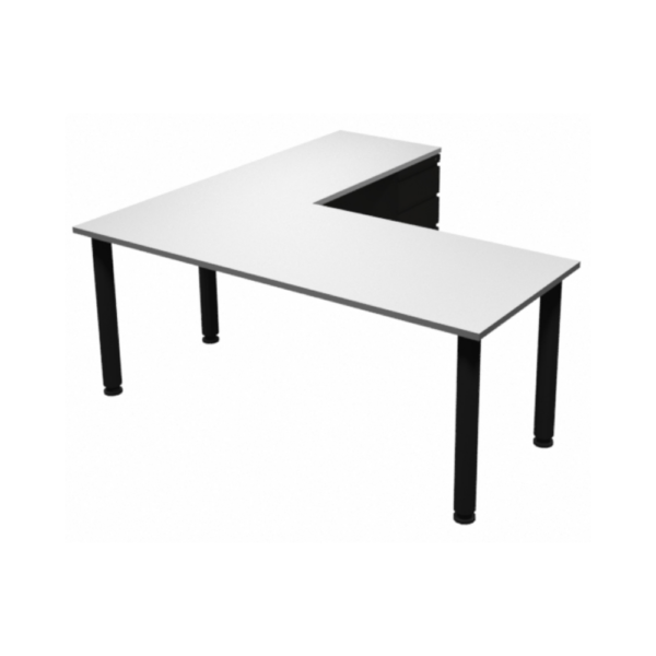 Post Leg L-Shape Desk - Office Furniture Warehouse
