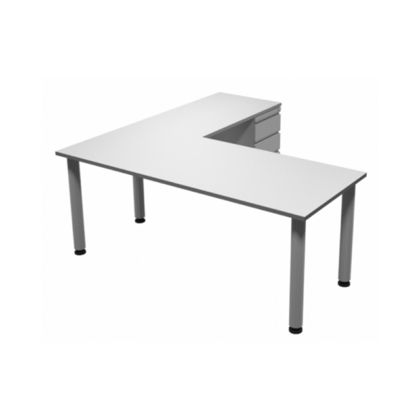 Post Leg L-Shape Desk - Office Furniture Warehouse